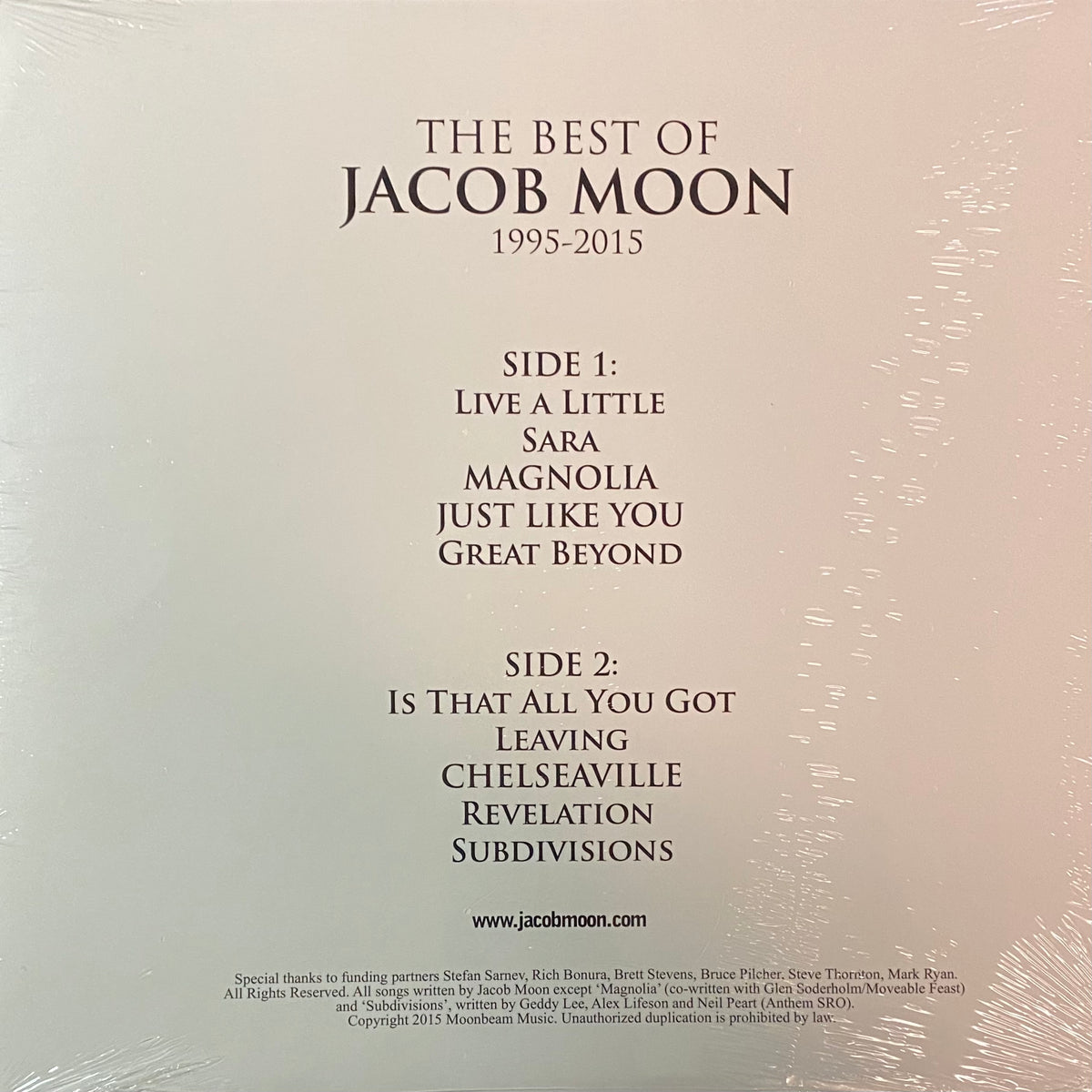 Jacob Moon "20 Years: The Best of Jacob Moon" LP – The Band Wagon USA
