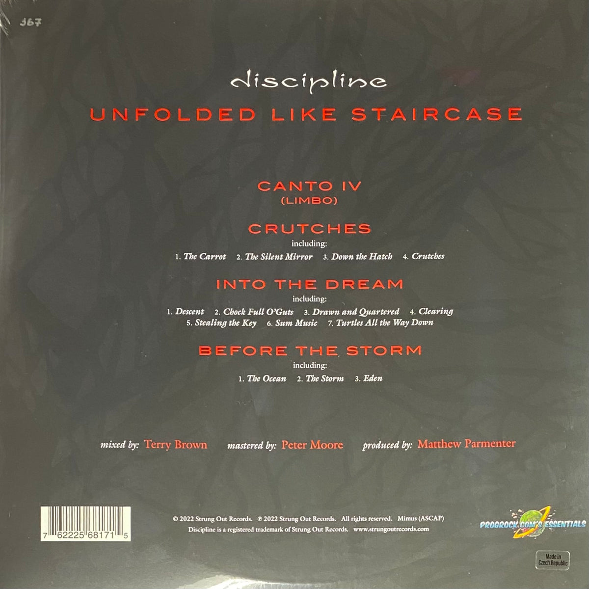 Discipline "Unfolded Like Staircase" 2022 Terry Brown Remix 2LP (Cover ...
